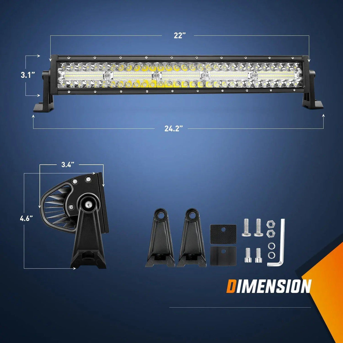 22 Inch 480W Triple Row Spot Flood LED Light Bar – Nilight