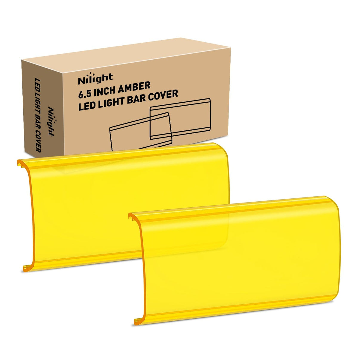 2Pcs 6.5 inch Amber Light Bar Cover - Nilight