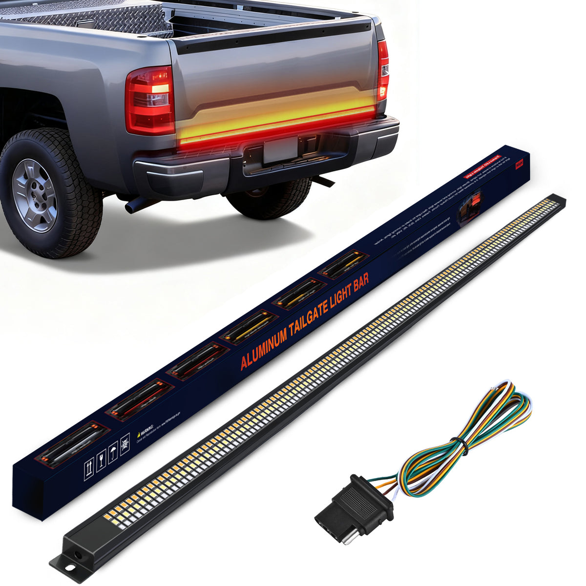 48 Inch Aluminum Frame Triple Row 780 Leds Red White Amber Light Strip ...