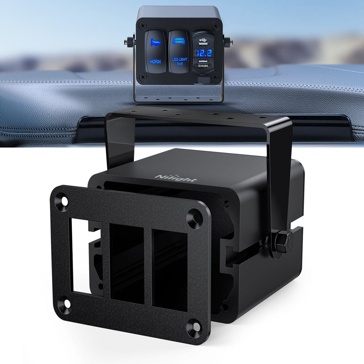 3 Gang Rocker Switch Box 3 Holes Panel Detachable Installation Housing ...