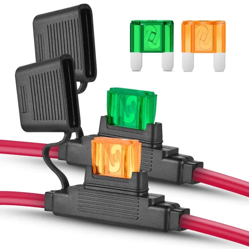 10 Gauge Inline Maxi Fuse Holder with 2 Pcs 30AMP 40AMP Blade Fuse ...