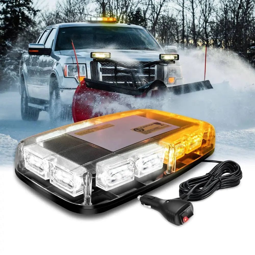 12 Inch 48 Leds Roof Top Amber White Emergency Strobe Light – Nilight