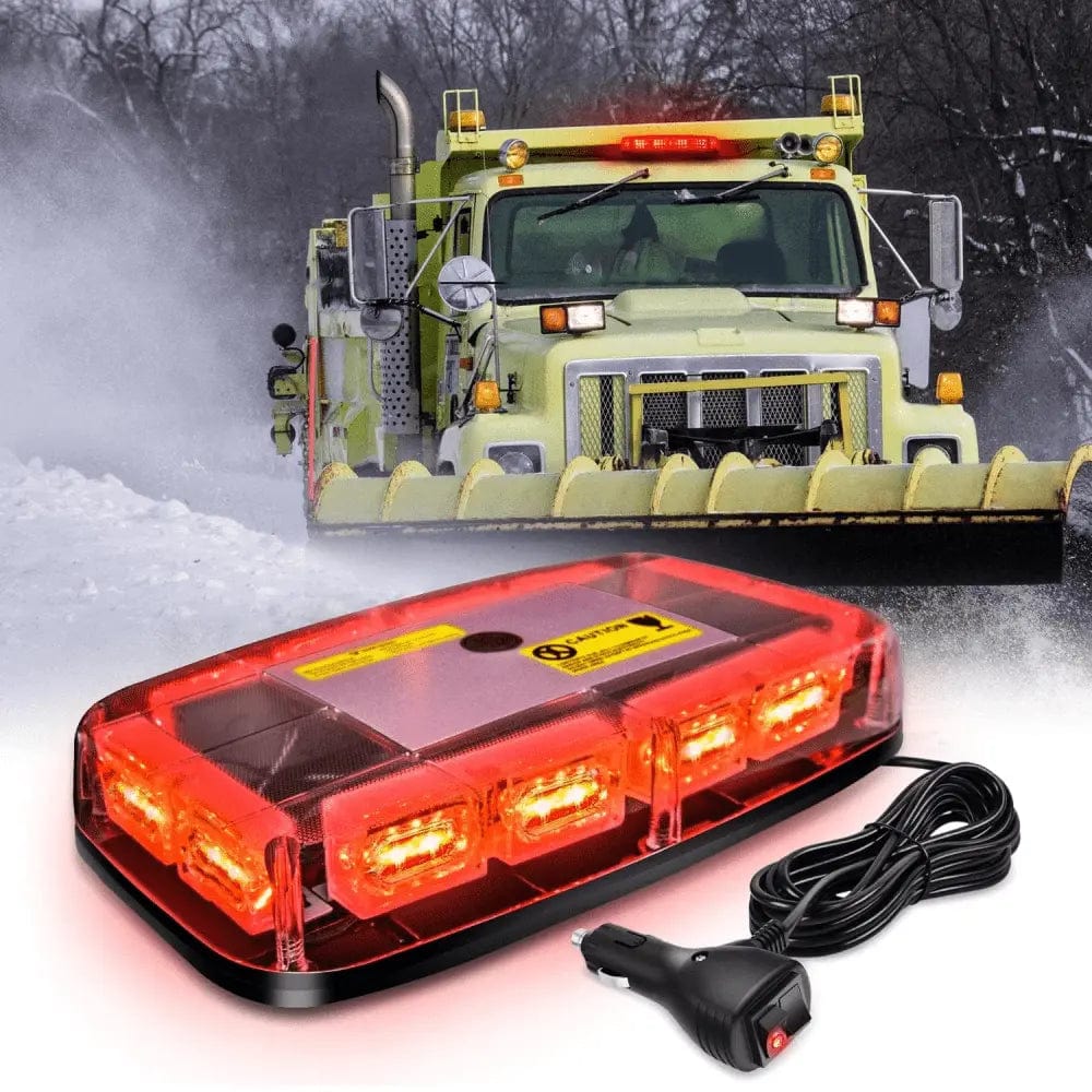 12 Inch 48 Leds Roof Top Red Emergency Strobe Light – Nilight