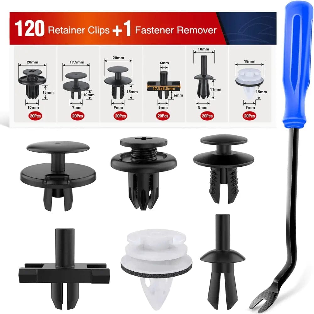 120 Pcs Hole 5mm 6mm 7mm 9mm 10mm Car Retainer Clips Fastener Remover ...