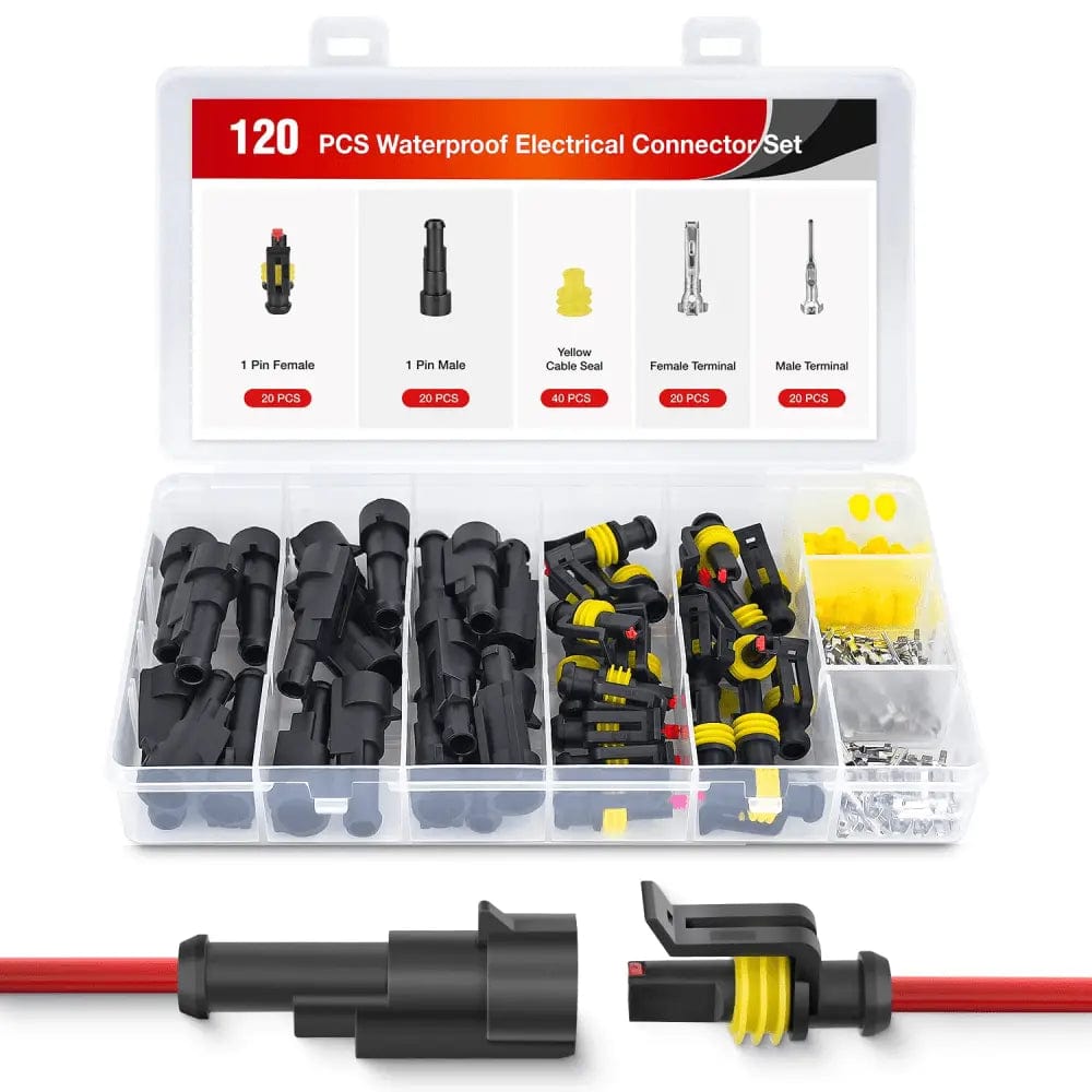 120PCS 1 Pin Electrical ‎Plug Male Female Terminal Wire – Nilight