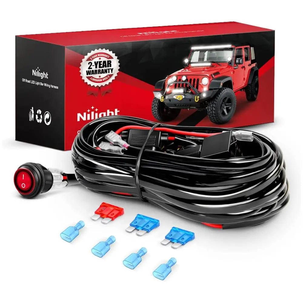 16AWG Wire Harness 15FT Kit 2 Leads W/ 12V 3Pin Switch | 3 Fuses | 4 ...