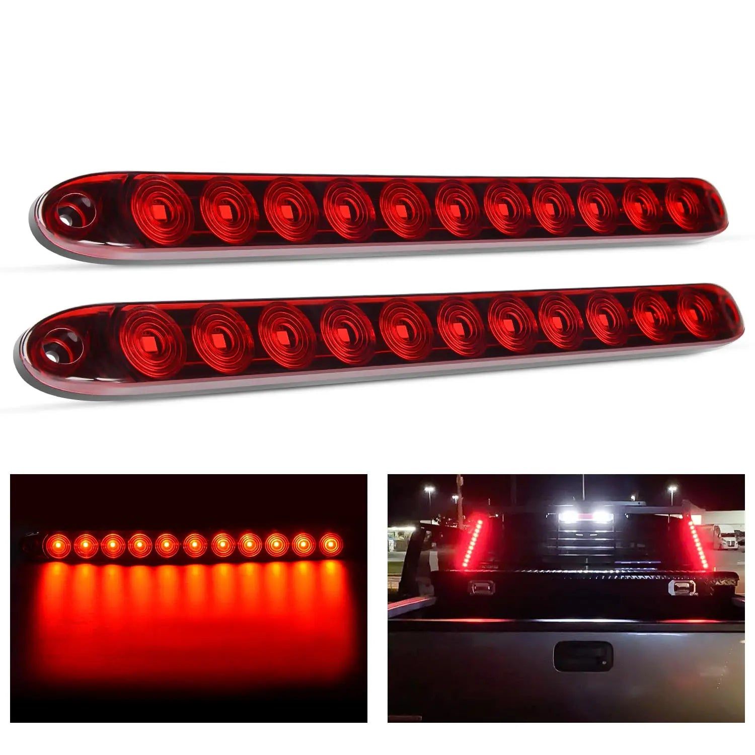 16 Inch 11 LEDs Red Trailer Light Bar (Pair) – Nilight