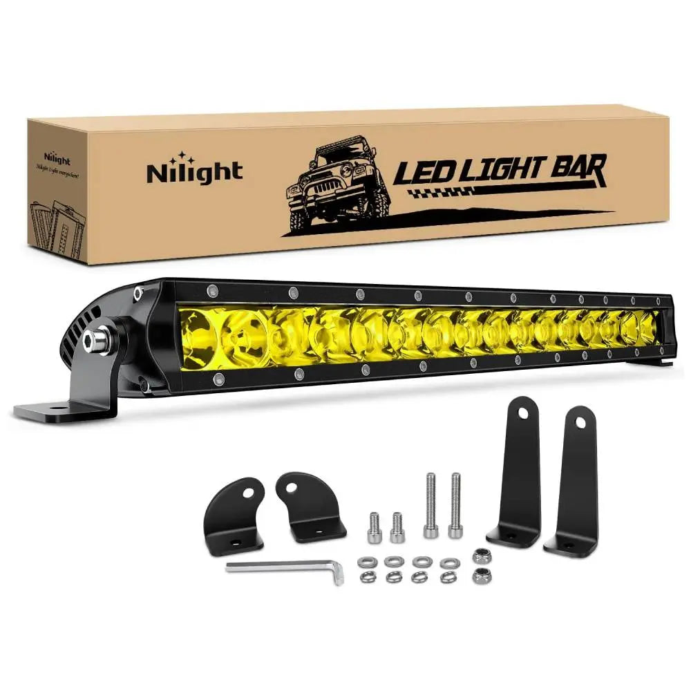 17 Inch 80W 8000LM Amber Slim Spot Flood Led Light Bar | 2 Style – Nilight