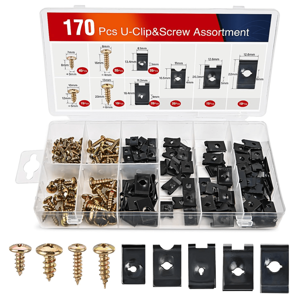 170 Pcs Car U-Clip Screw Assortment Kit – Nilight