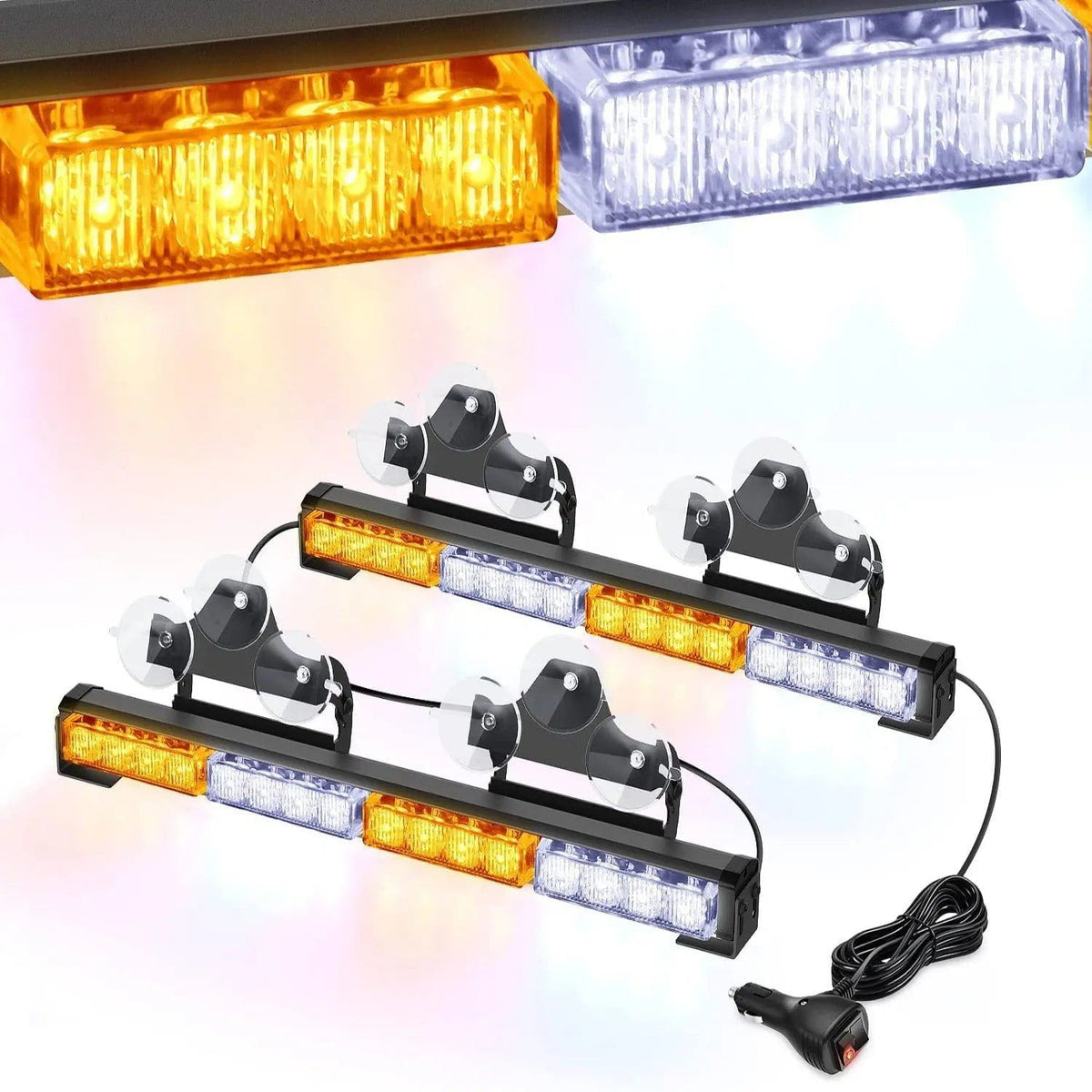 17 Inch 32 Leds 2 In 1 Traffic Advisor Emergency Strobe Amber White ...