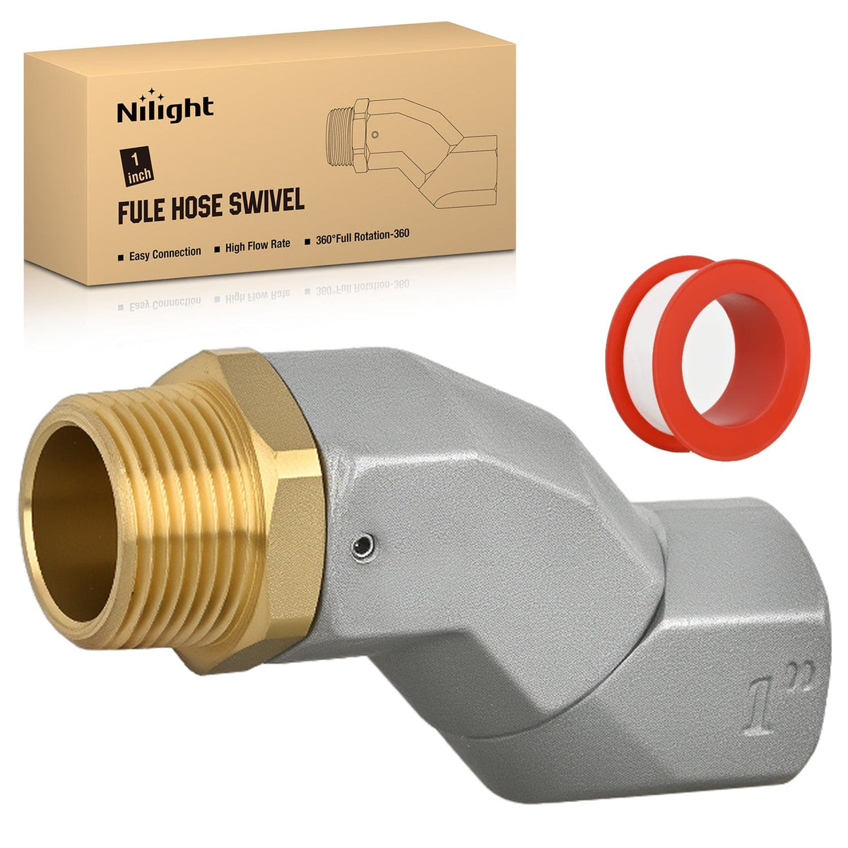 1 Inch NPT Fuel Swivel, 360 Rotating Connector for Fuel Transfer – Nilight