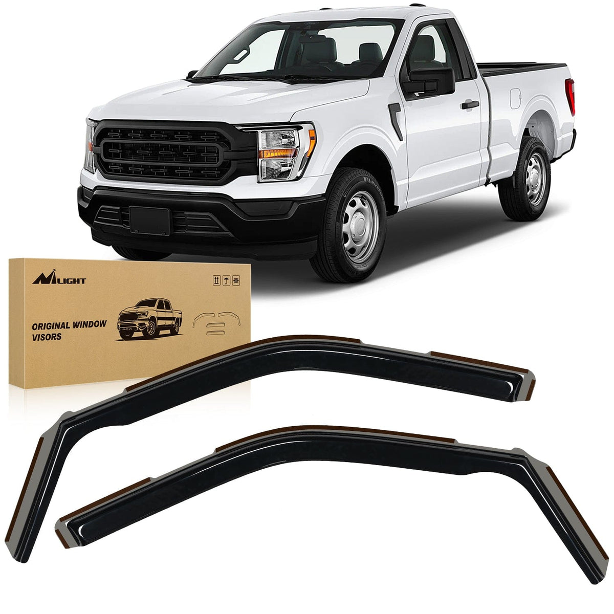 Rain Guards for Ford F150 2021 2022 2023 2024 Regular Cab/Super – Nilight