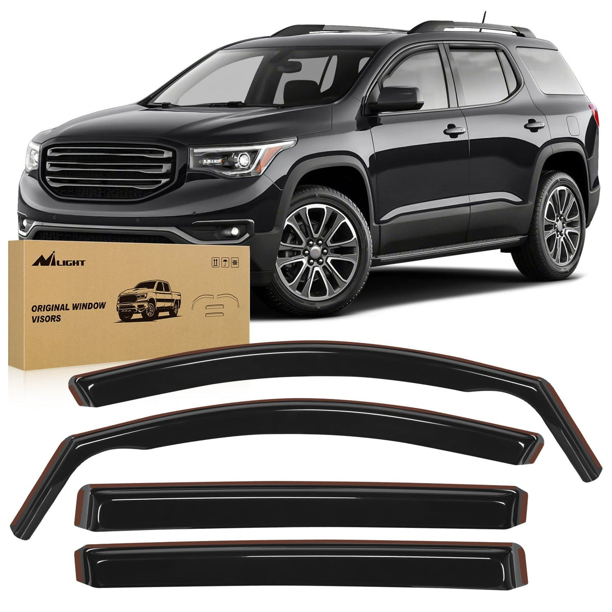 Rain Guards for GMC Acadia 2017 2018 2019 2020 2021 2022 2023 – Nilight