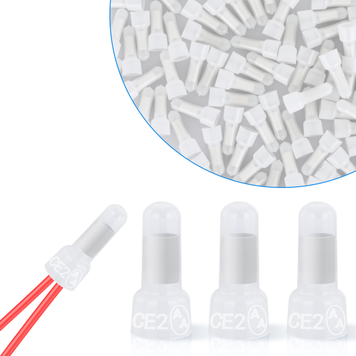 300PCS CE2 Closed End Crimp Terminal 16-14 Gauge Nylon Insulated Close ...