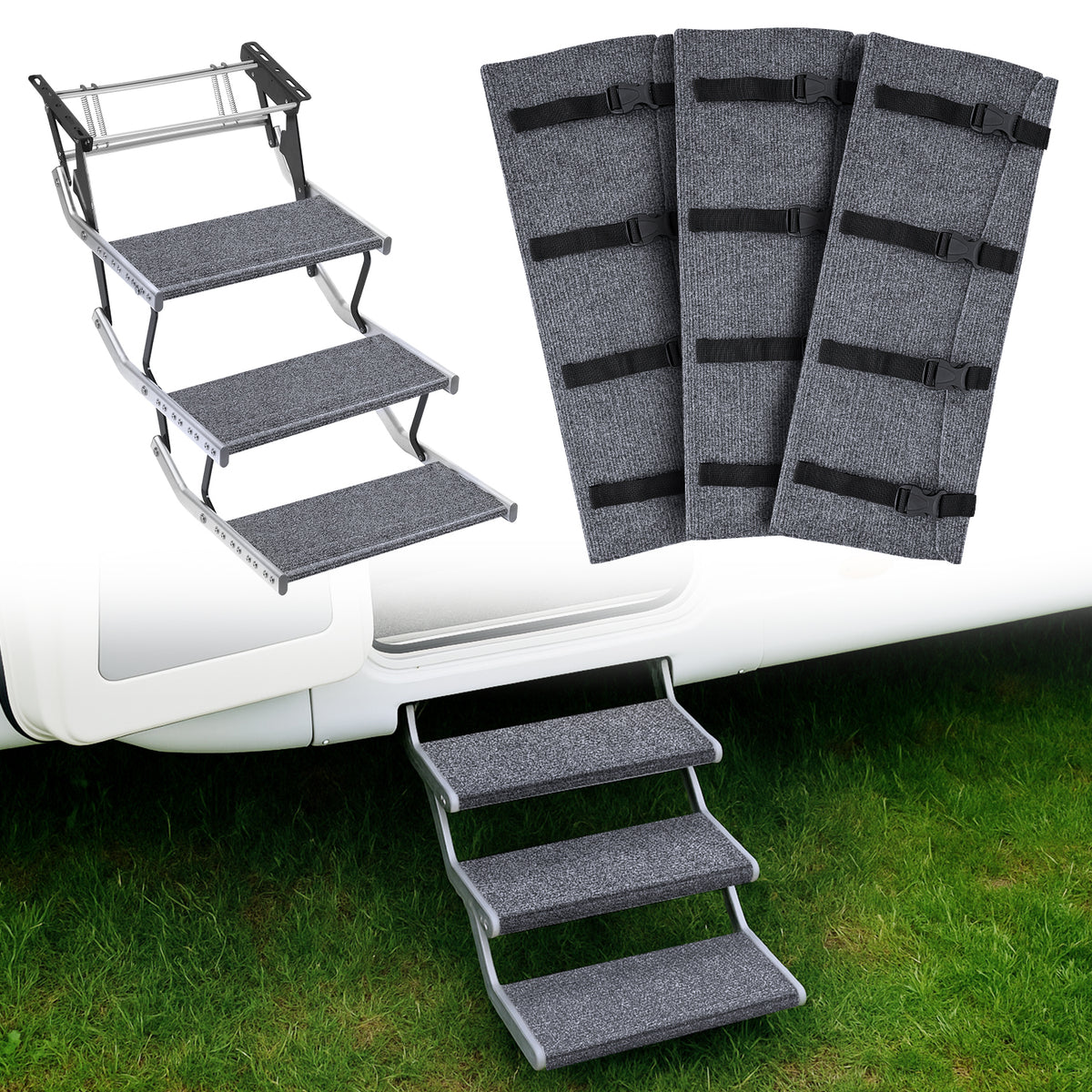 RV Step Covers 3 Pack 22 inch, Fit 8-11Inch Deep Camper Steps Adjustab ...