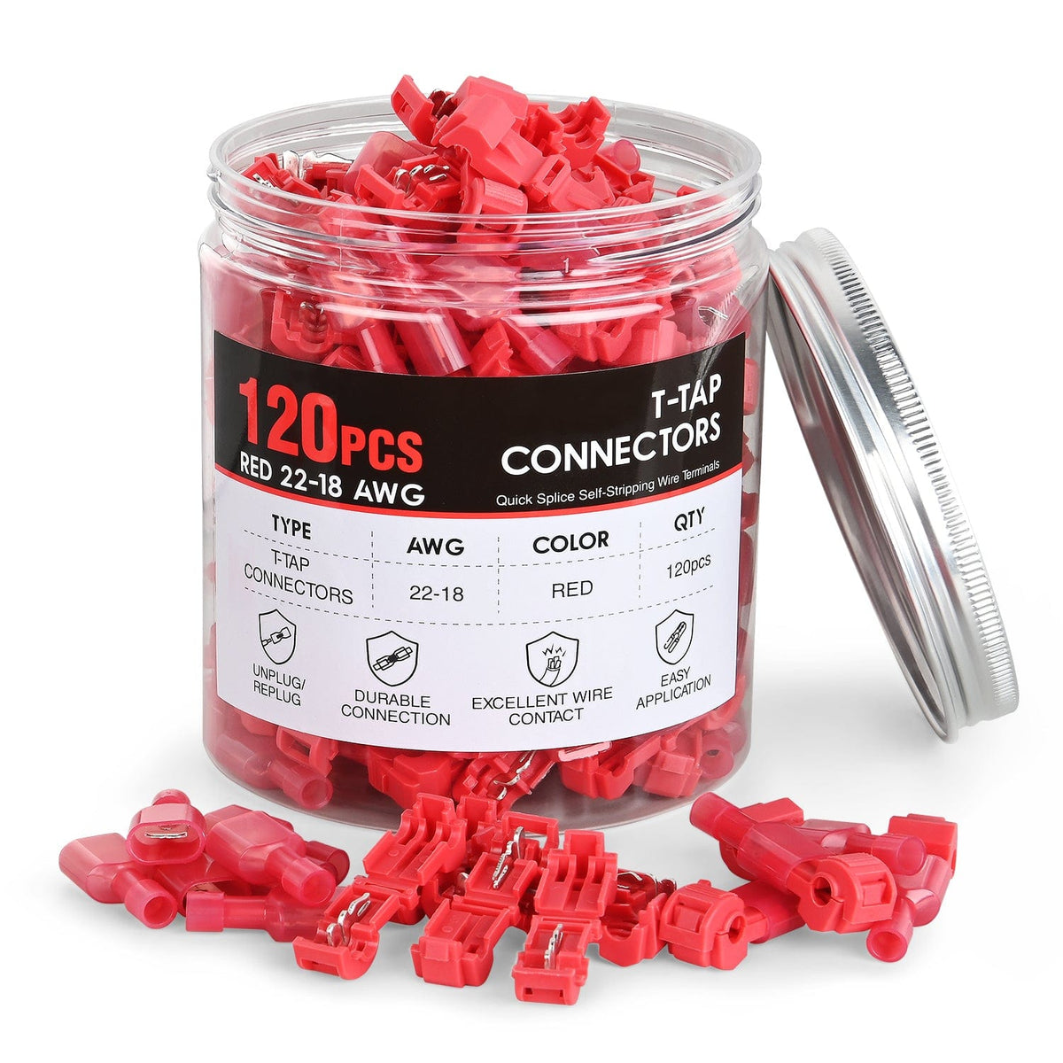 120PCS/60 Pairs Quick Splice Disconnect Terminals T-Tap Spade – Nilight