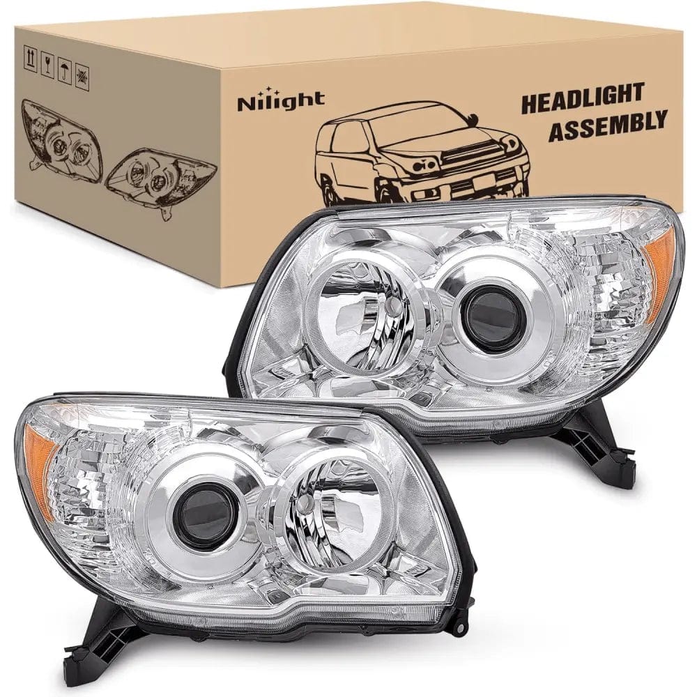 2006-2009 Toyota 4Runner Headlight Assembly Chrome Housing Amber Refle ...