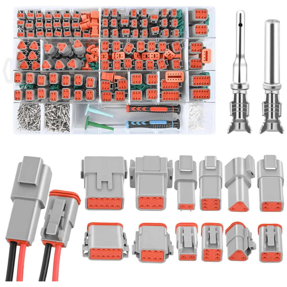 2 3 4 6 8 12 PIN DT Connector Kit 50 Sets Size 16 Stamped Formed Conta ...