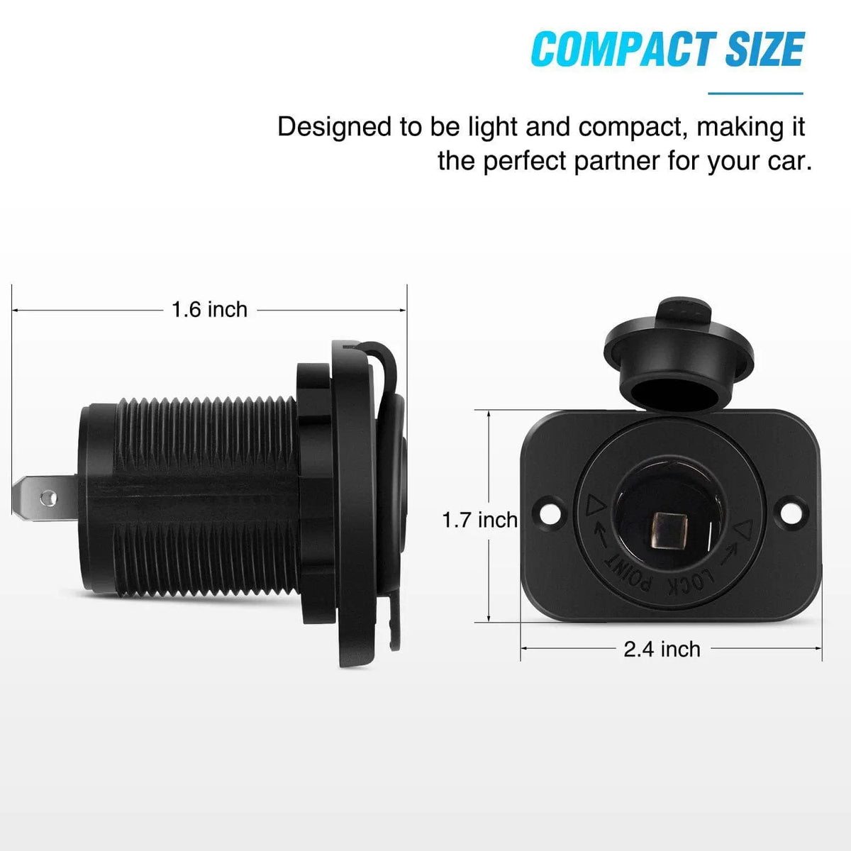 2Pcs 12V Cigarette Lighter Socket – Nilight