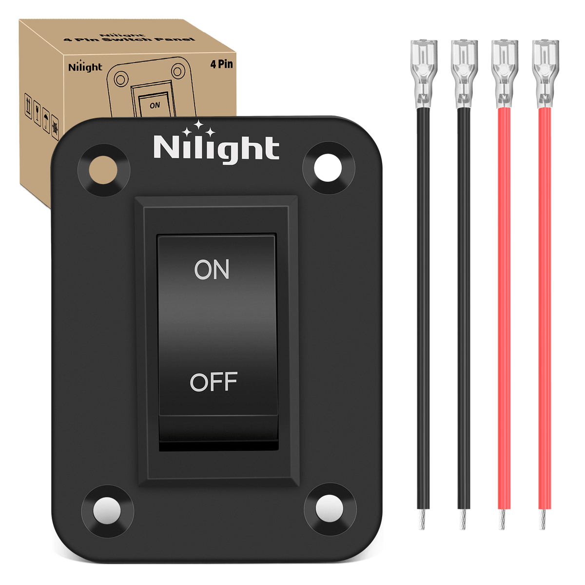 ON-Off Switch Panel 12V 20A 4 PIN DPST Toggle Switch - Nilight