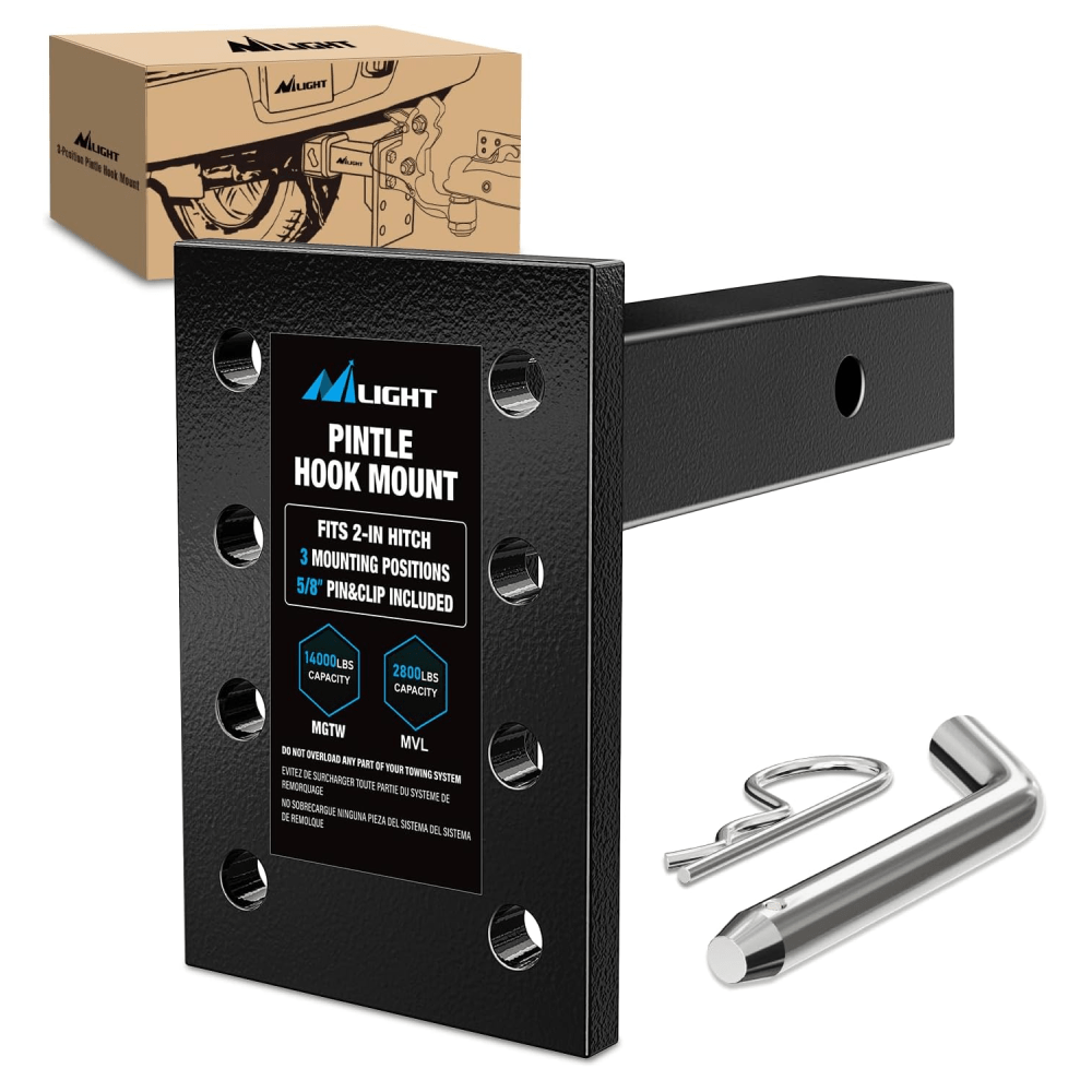 3-Position Pintle Hook Mount for 2 Inch Hitch Receiver – Nilight