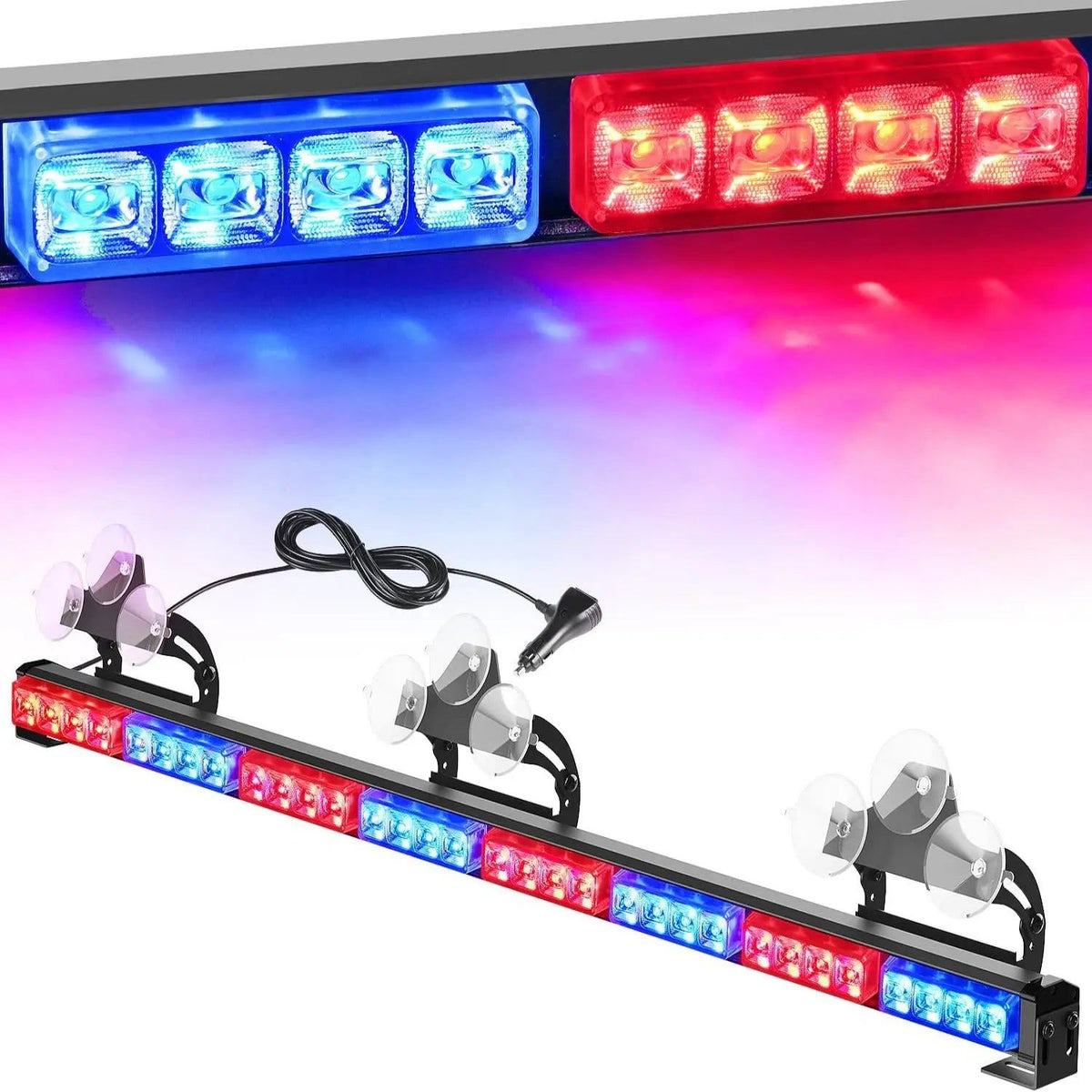 35 Inch 32 Leds Traffic Advisor Strobe Blue Red Light Bar - Nilight