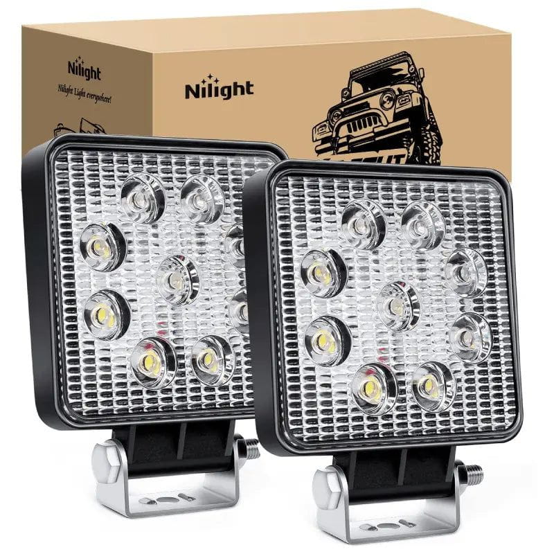 4.2 Inch 27W Spot Square Led Work Lights (Pair) - Nilight