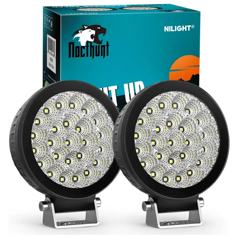 4.3 Inch 25LED Round Flood Built-in EMC LED Pod Lights (Pair) - – Nilight