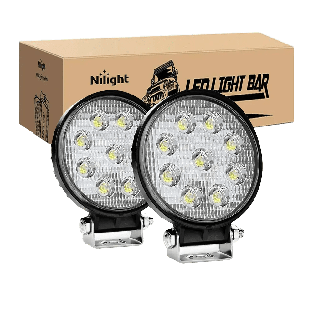 4.5 Inch 27W Round Flood LED Work Lights (Pair) – Nilight