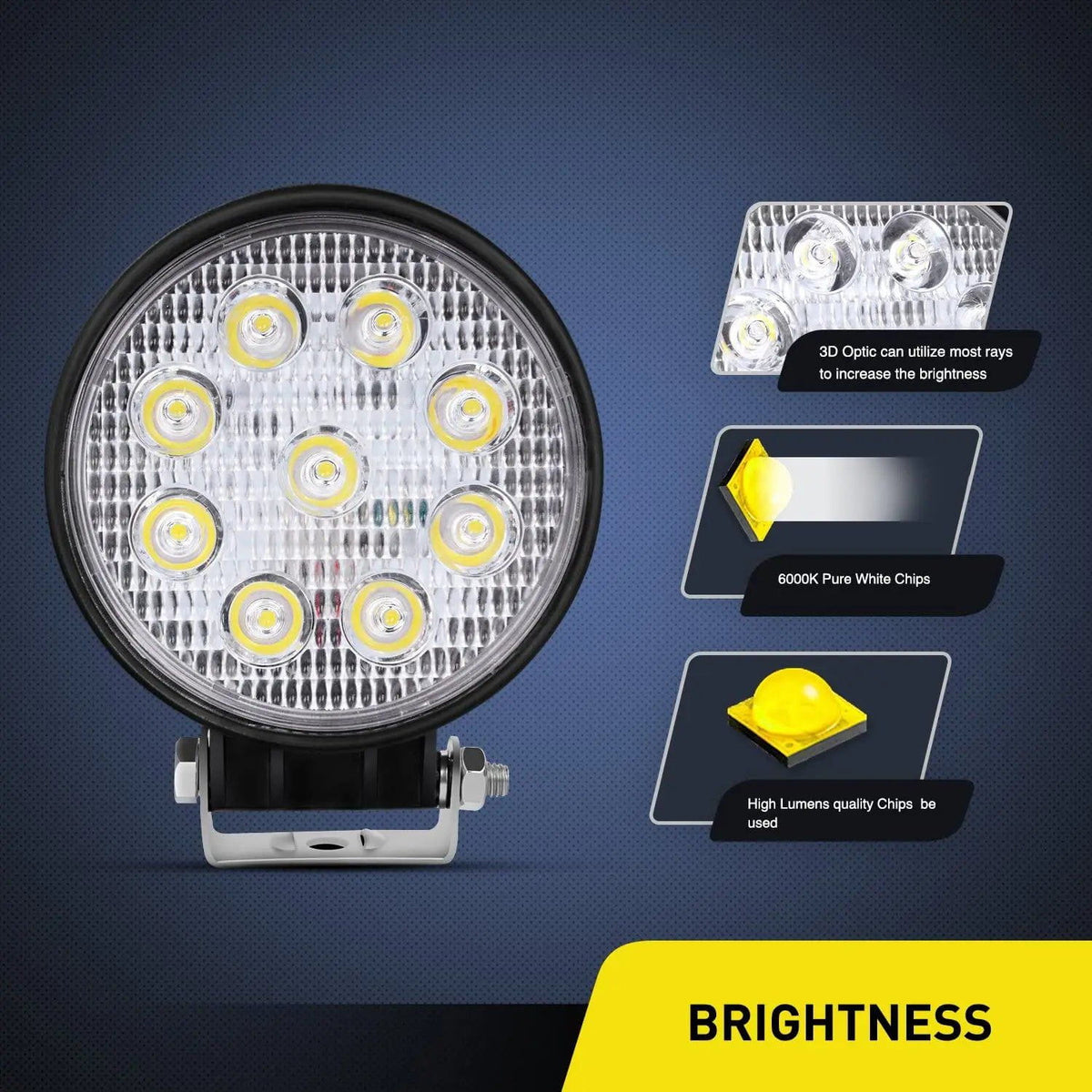 4.5 Inch 27W Round Spot LED Work Lights (Pair) – Nilight