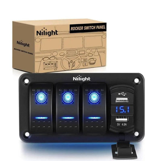 3 Gang Switch Panel LED Equipment - Nilight