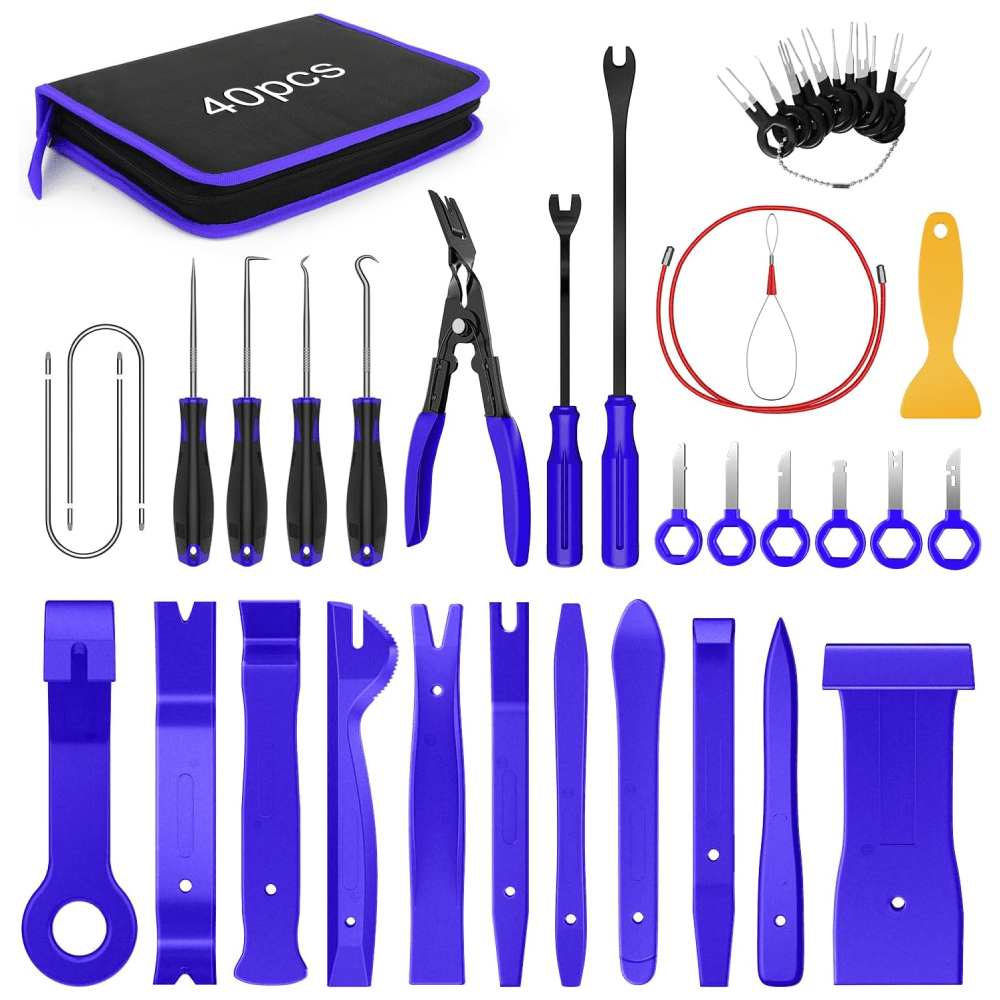 40 Pcs Auto Trim Removal Tool Set Blue – Nilight