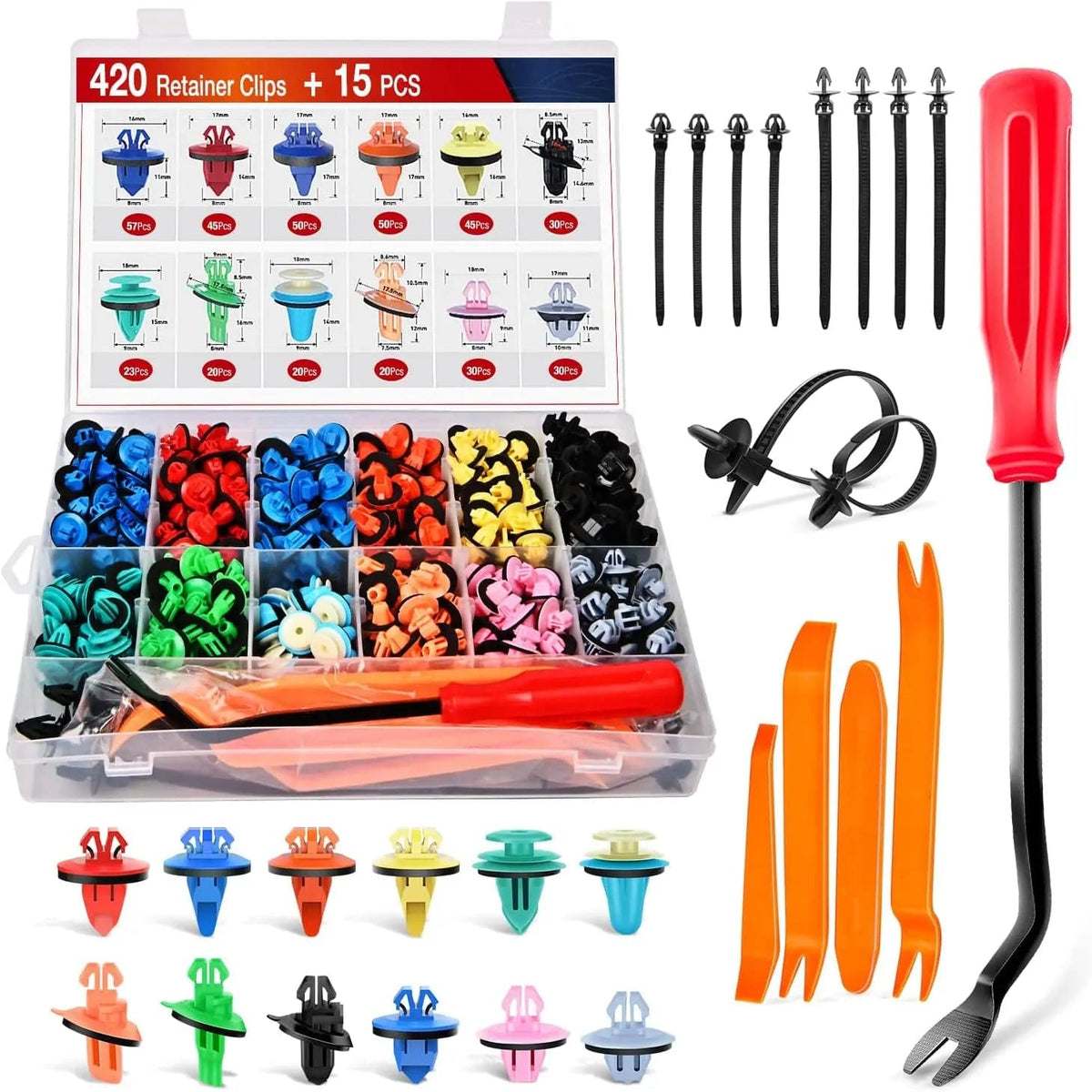 420 Pcs Toyota Lexus Fender Moulding Clips 12 Types Car Trim Removal ...