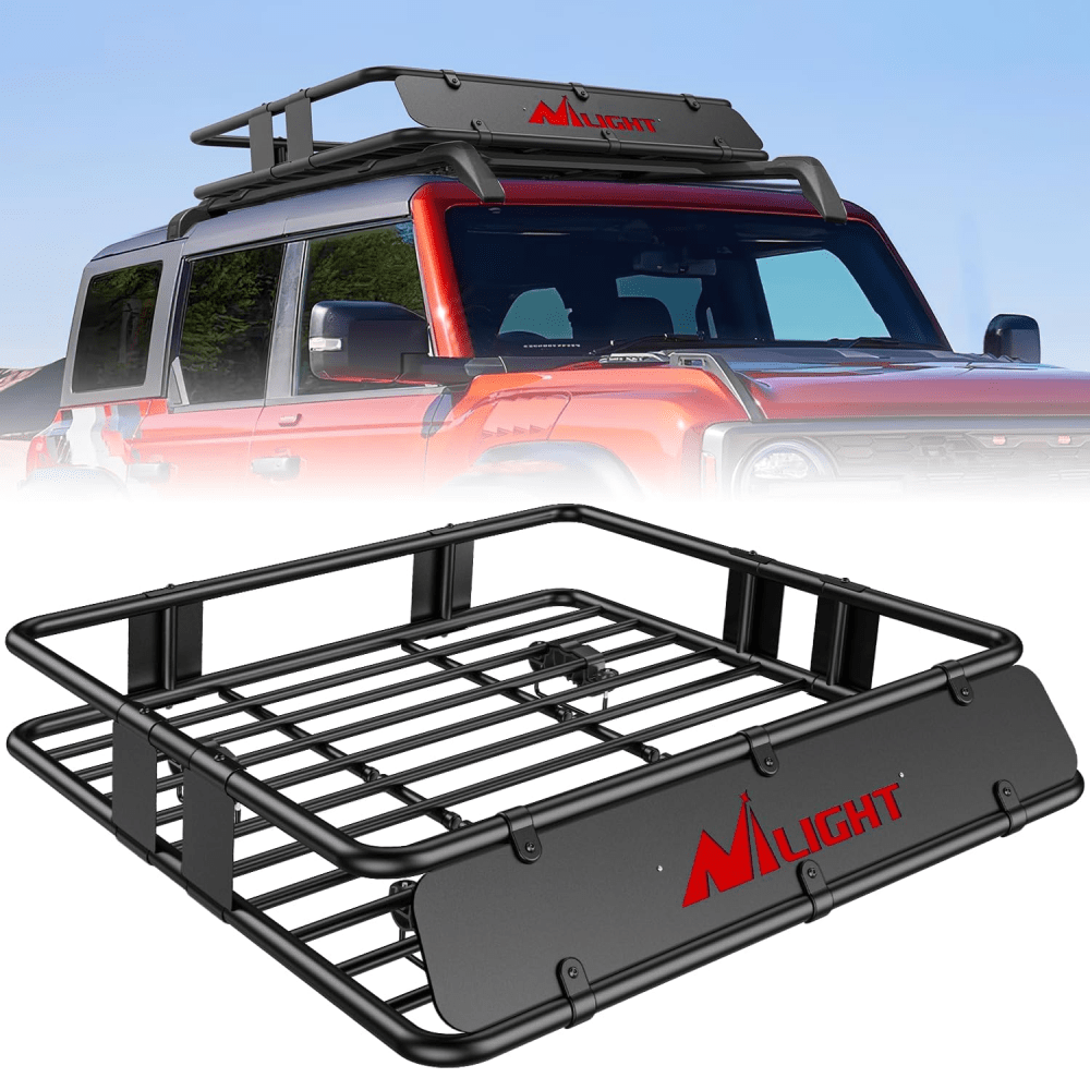 Universal Roof Rack Cargo Basket 43" x 39" x 6" – Nilight