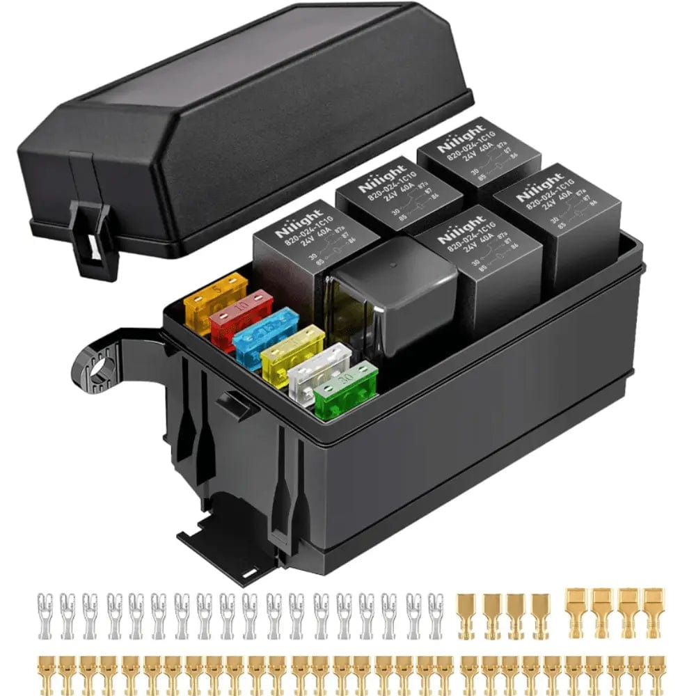 Fuse and Relay Block Box 6 Slots 24V ATC/ATO Universal Waterproof Kit ...