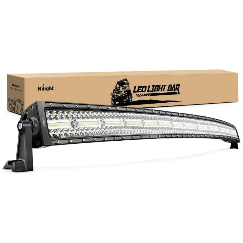50 Inch 384LED 13261LM Triple Row Curved Spot Flood LED Light Bar ...