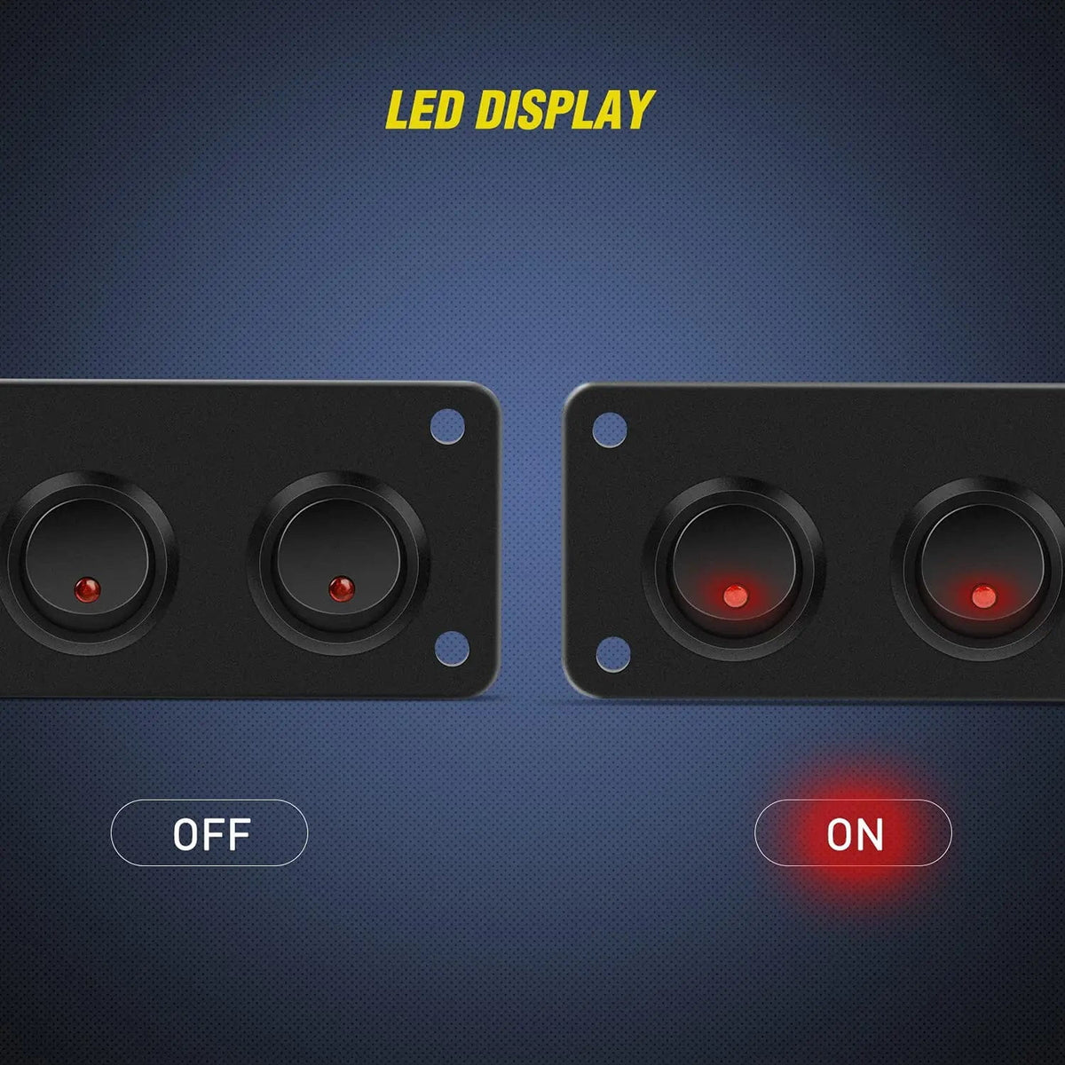 5Gang 3Pin Red Rocker Switch Panel – Nilight