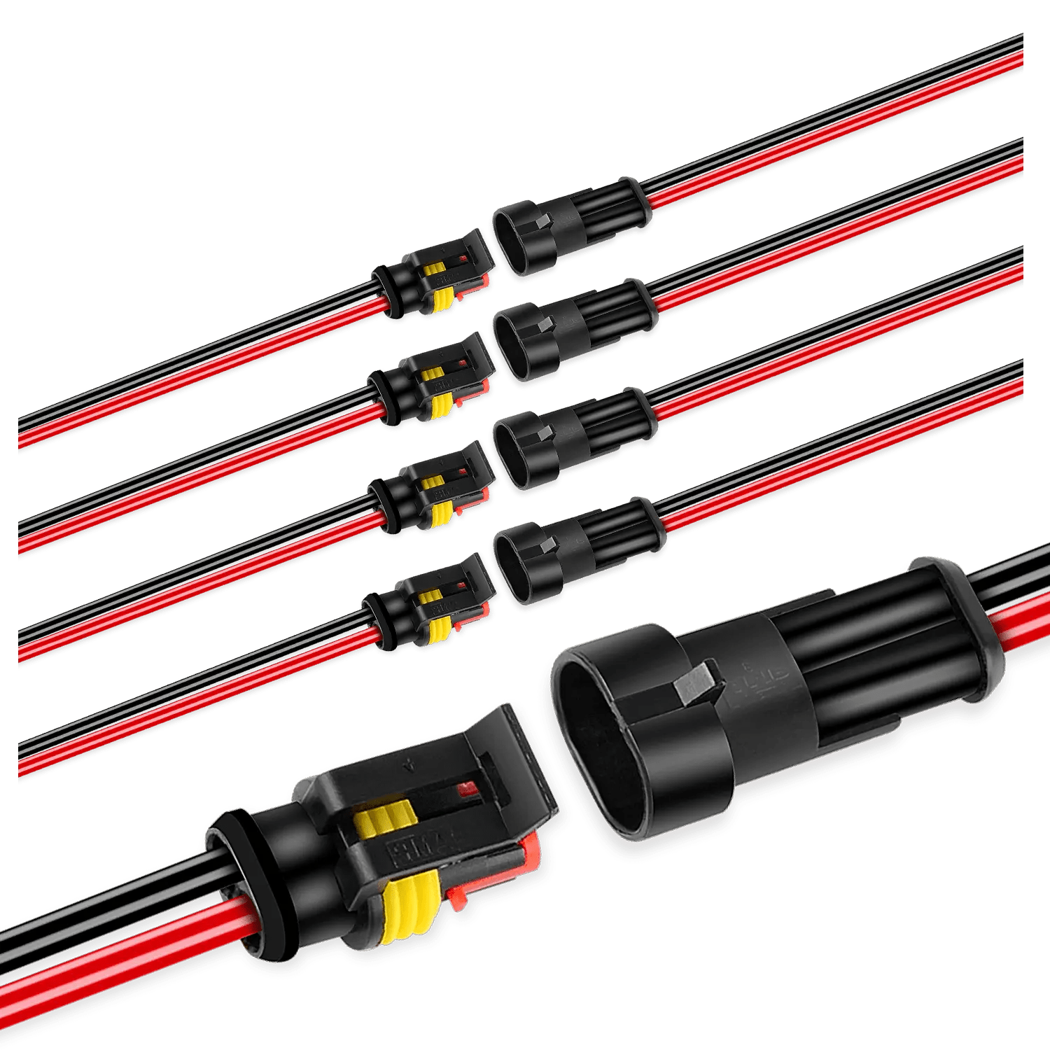 5Pack 2-Pin Way 16AWG Wire 1.5mm Series Terminal Connector – Nilight
