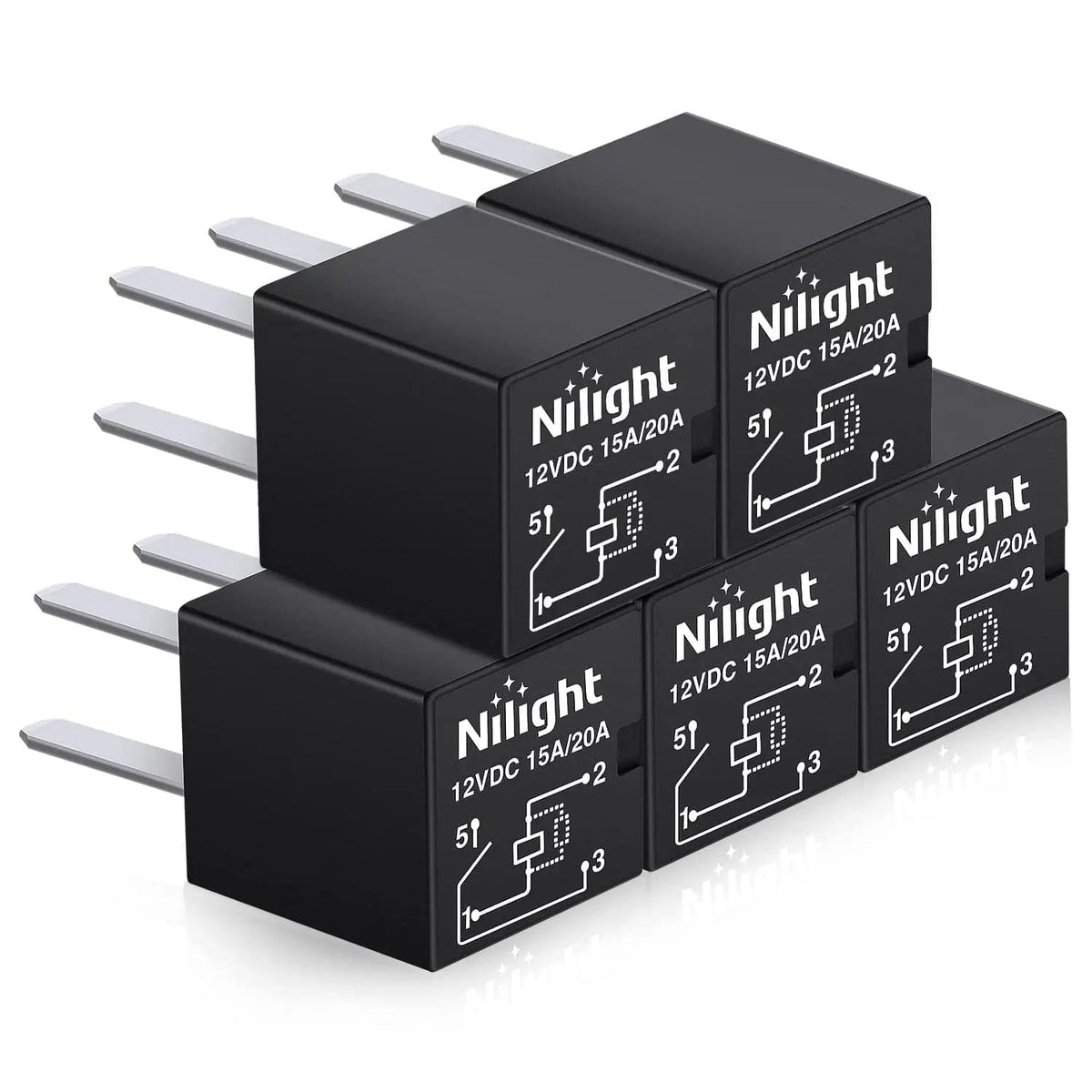 5Pcs 4Pin SPNO Automotive Purpose Relays – Nilight