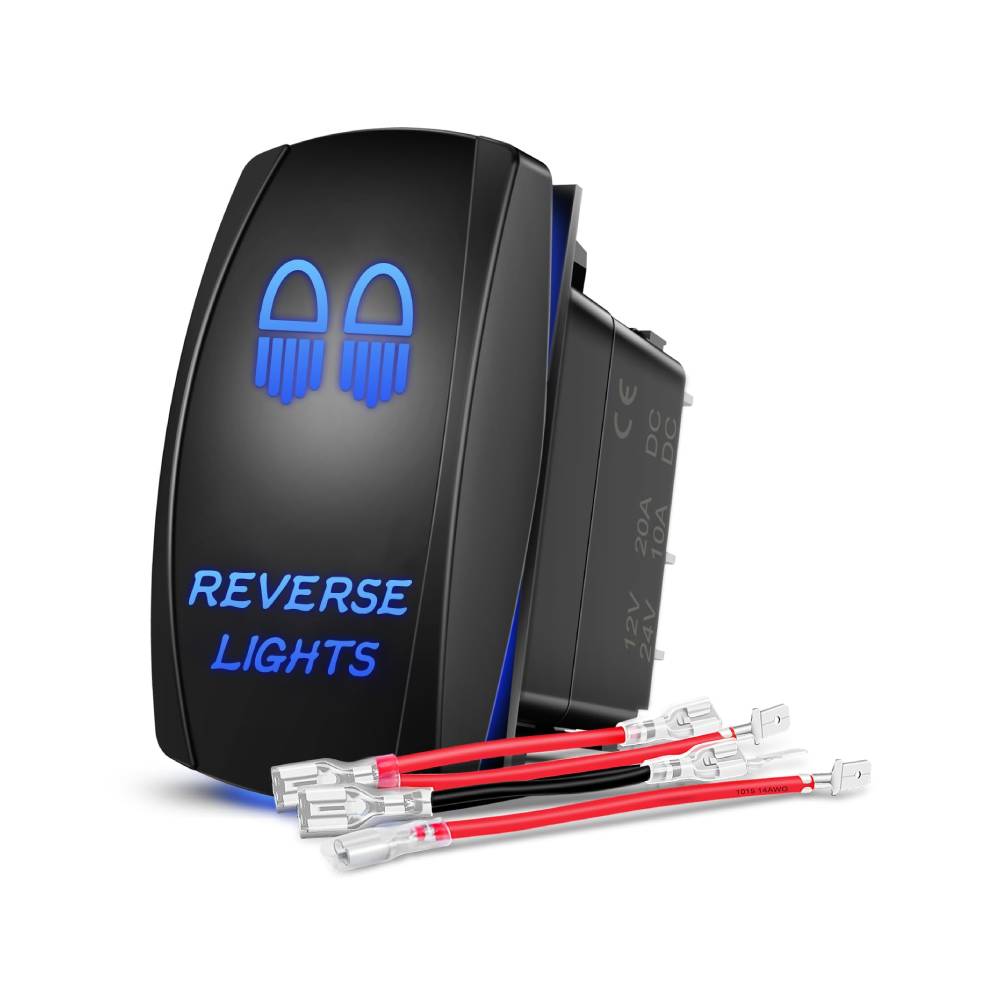 5Pin Laser On/Off SPST Reverse Lights Rocker Switch Blue – Nilight