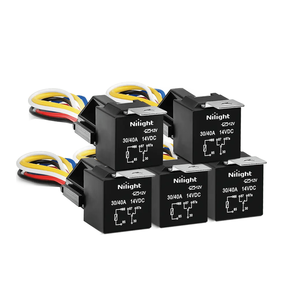 5pcs 5Pin Relays with 5Pin Harness Sockets - Nilight
