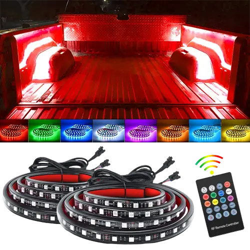 60 Inch 180Leds RGB RF Remote Control LED Bed Light Strip 2PCS - – Nilight