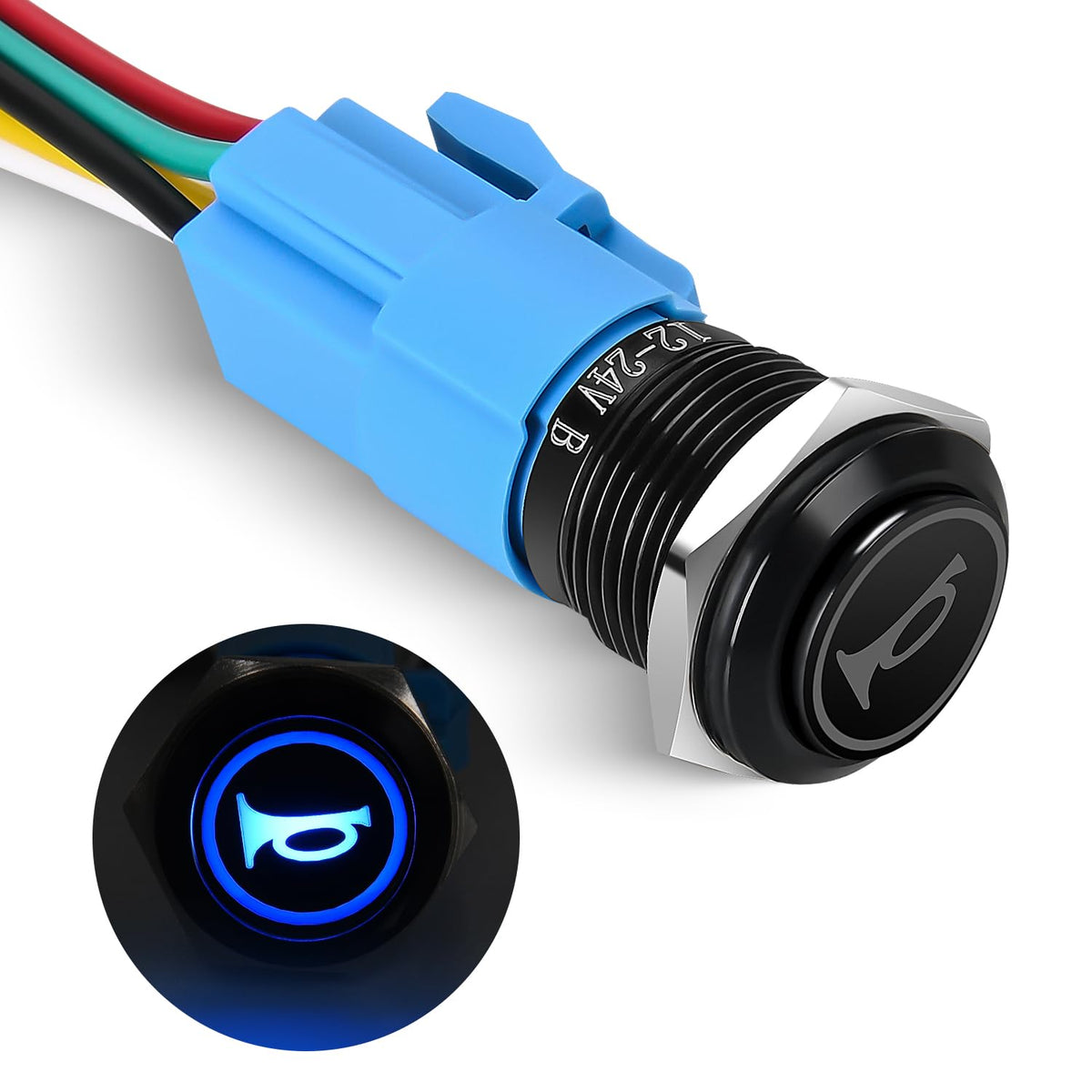 16MM Raised Speaker Horn Momentary Push Button Switch – Nilight