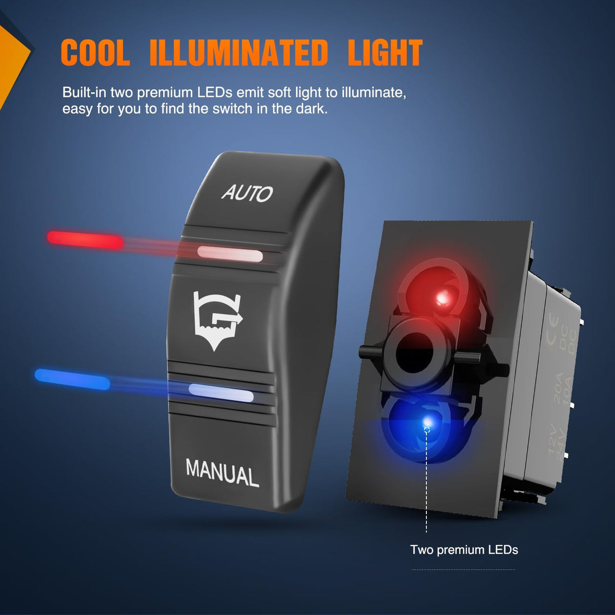 4 Pin Bilge Pump Rocker Switch with Panel and Jumper Wires – Nilight