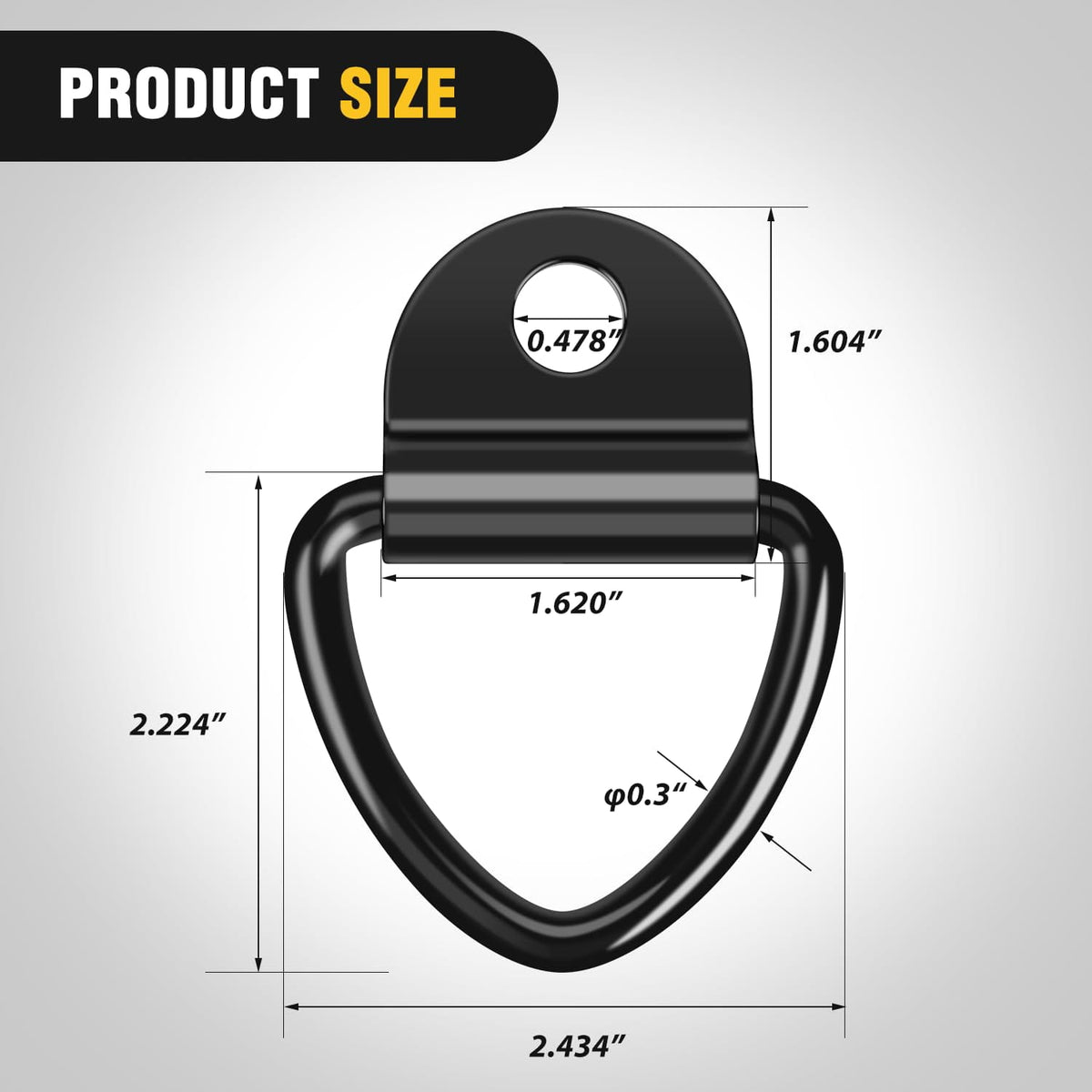 10 Pcs Tie Down Anchors Heavy Duty Steel V-Ring Bolt On D-Rings – Nilight