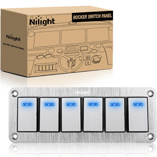 6 Gang Switch Panel LED Equipment For Automative & Marine - Nilight