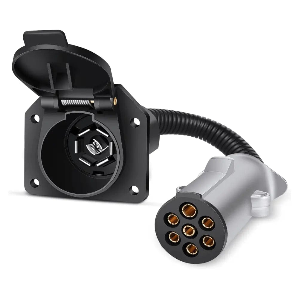 7 Pin Round to 7 Way RV Blade Trailer Adapter Connector Wire Harness ...