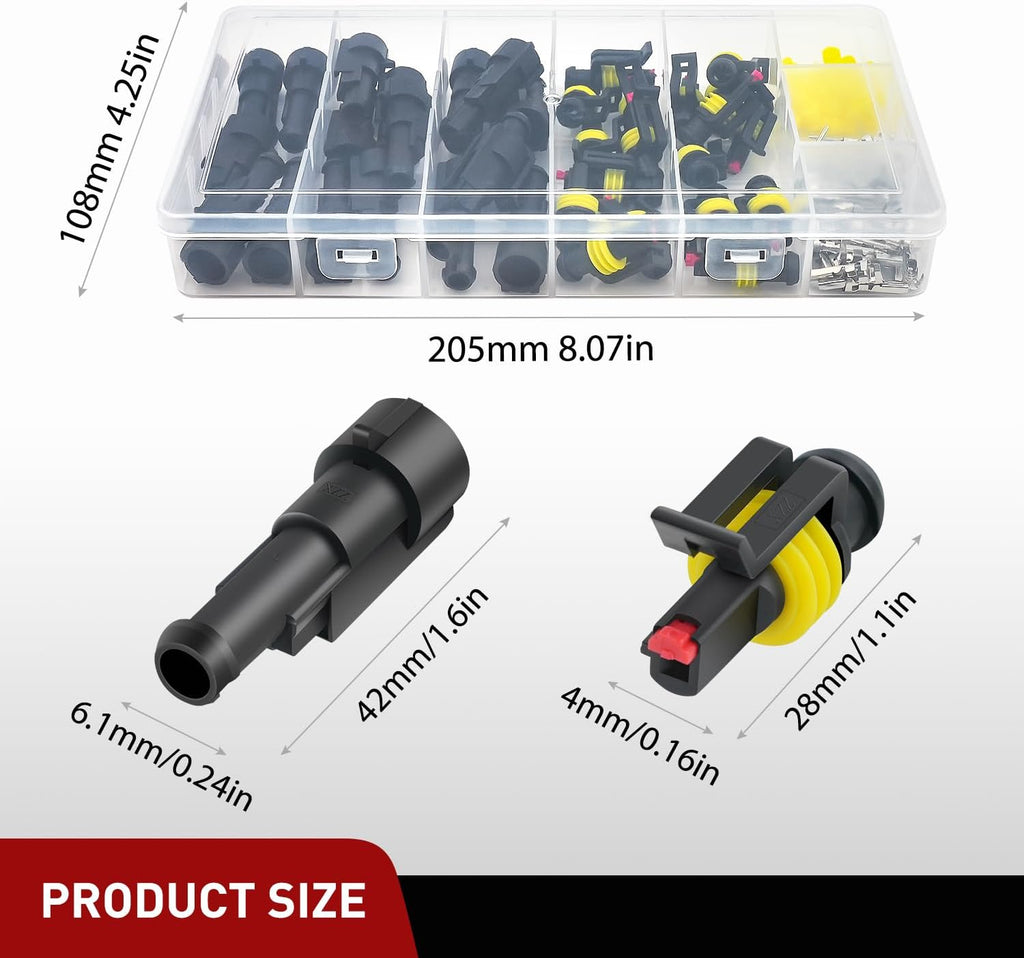 Wiring Harness Kit 120PCS 1 Pin Electrical Connector ‎Plug Male Female ...