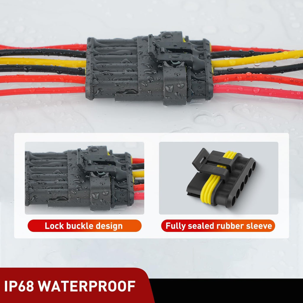 Wiring Harness Kit 260PCS 6 Pin Electrical Connector ‎Plug Male Female ...