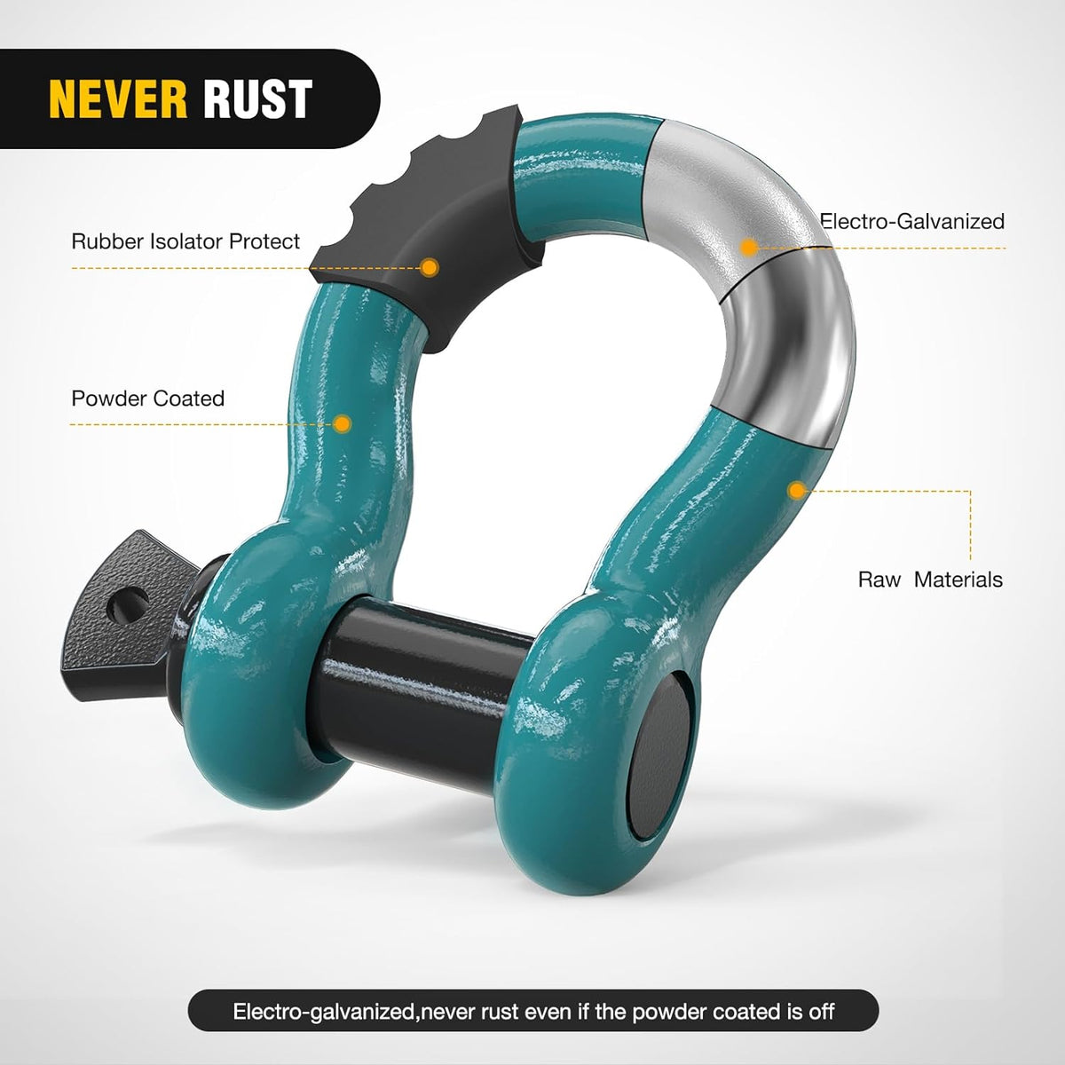 3/4 inch D-Ring Shackle Teal (Pair) – Nilight